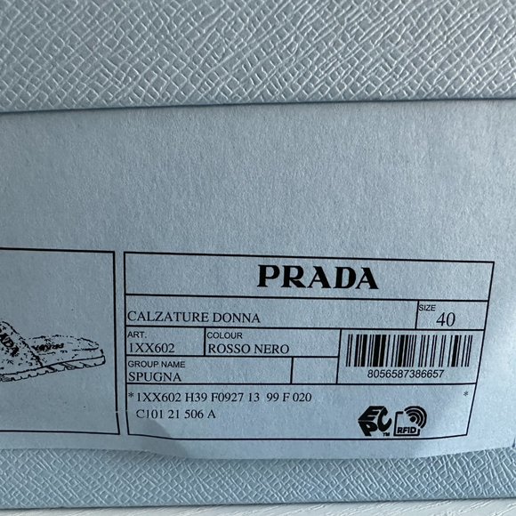 Prada | Shoes | Prada Signature Logo Cosy Terry Slides Slippers Flat ...